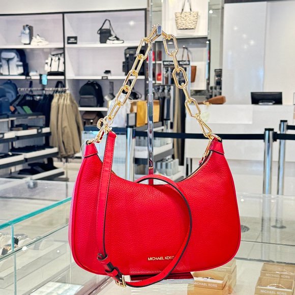 Michael Kors | Bags | Michael Kors Cora Large Pouchette Chain Soulder ...